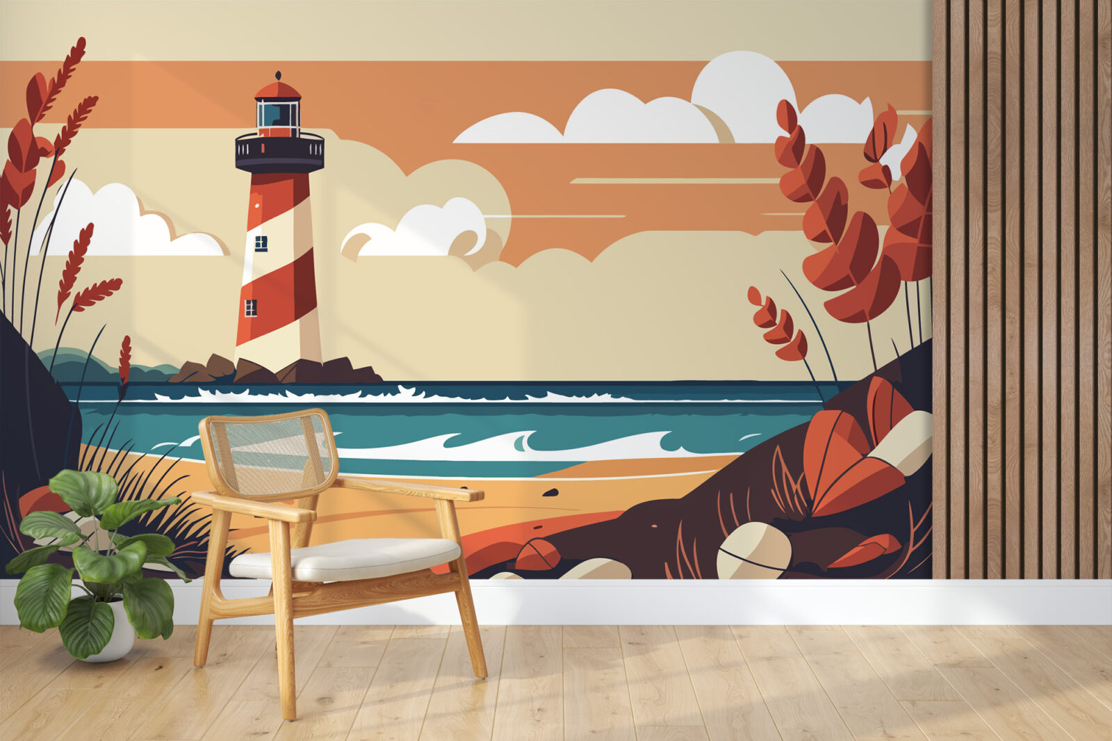 Papier peint phare - Tapisserie intissé facile à poser - Papiers peints sur mesure au meilleur ...