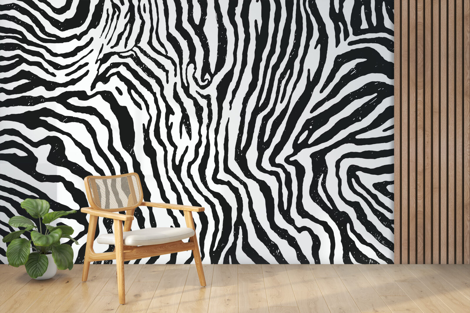 Papier Peint Panoramique Imprimé Zèbre Noir & Blanc - Papiers peints ...